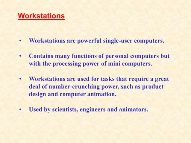 Classification of computers (- Minicomputers) (Microcomputers) | PPT