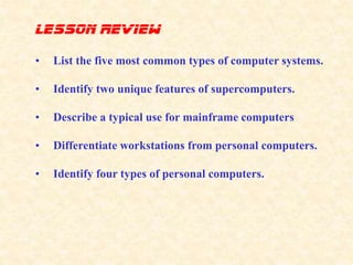 Classification of computers (- Minicomputers) (Microcomputers) | PPT