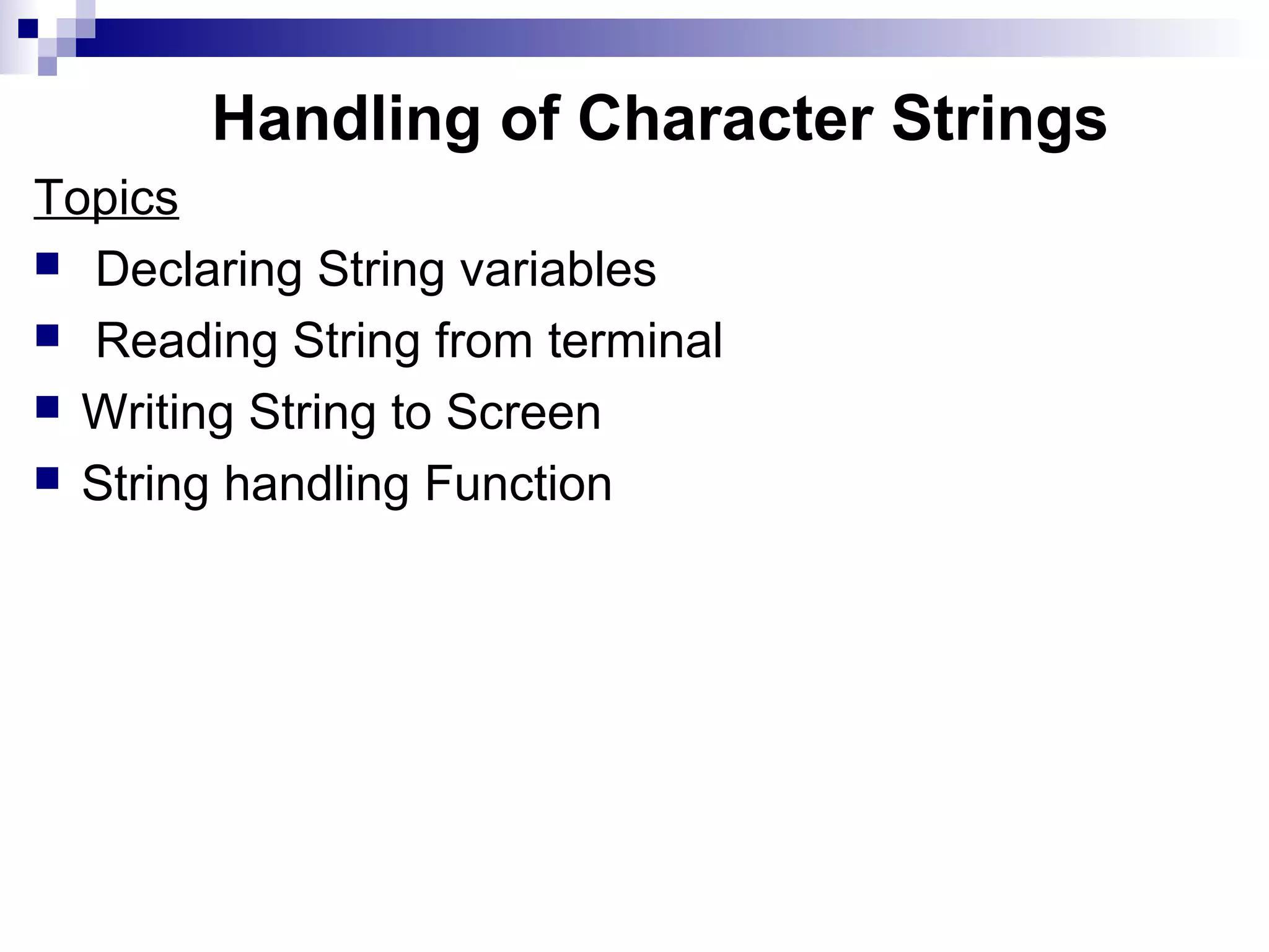 Chap 8(strings) | PPT