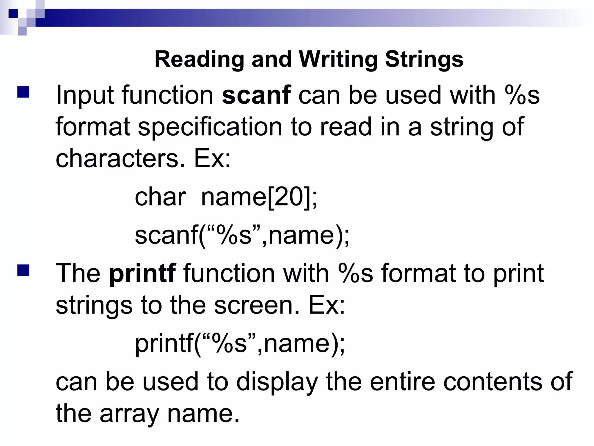 Chap 8(strings) | PPT | Free Download