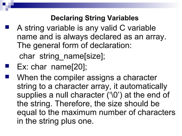 Chap 8(strings) | PPT | Free Download