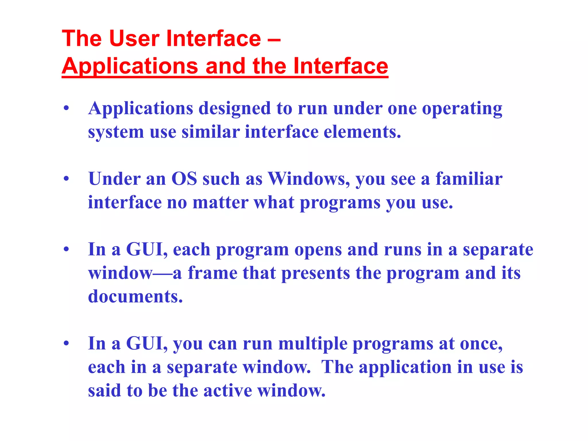 Operating Systems Basics Graphical User Interfaces Guis Gui Tools