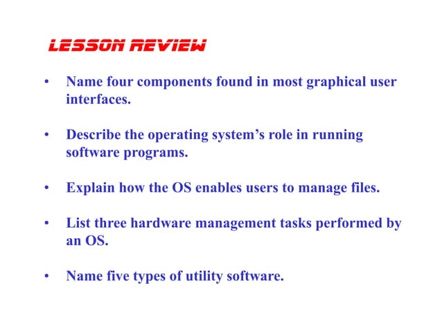 Operating Systems Basics Graphical User Interfaces Guis Gui Tools Applications And The