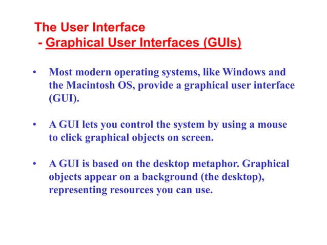 Operating systems basics (Graphical User Interfaces (GUIs) GUI Tools ... Operating systems basics (Graphical User Interfaces (GUIs) GUI Tools ...