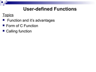 Chap 9(functions) | PPT