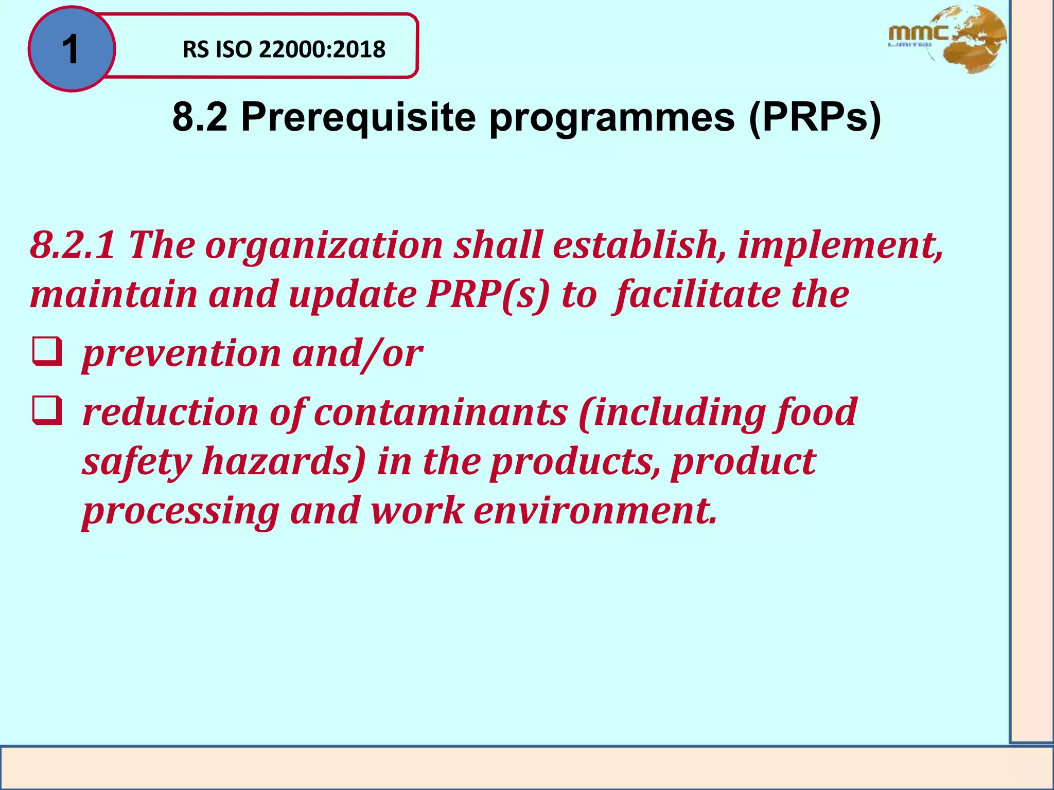 OVERVIEW -RS ISO22000 RS 184 HACCP QUIREMENTS (Chapter 0 - 2 ) | PPT