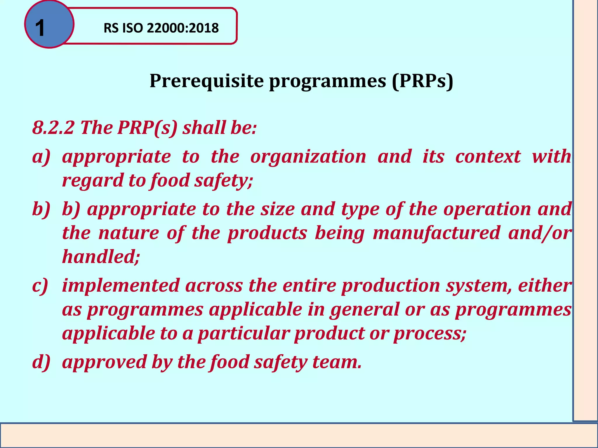OVERVIEW -RS ISO22000 RS 184 HACCP QUIREMENTS (Chapter 0 - 2 ) | PPT