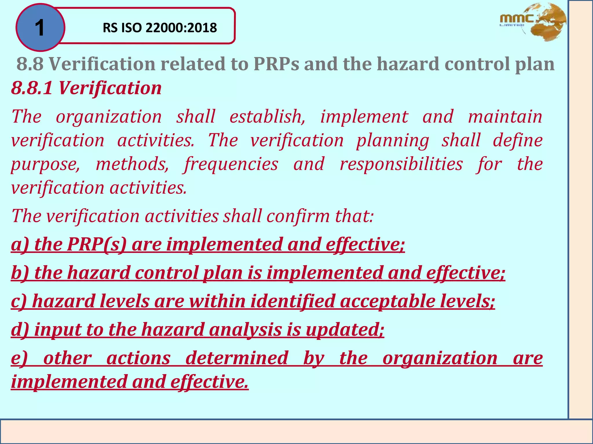 OVERVIEW -RS ISO22000 RS 184 HACCP QUIREMENTS (Chapter 0 - 2 ) | PPT