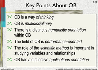 HBO Handout Chapter 1 (Introduction to Organizational Behavior) | PPT