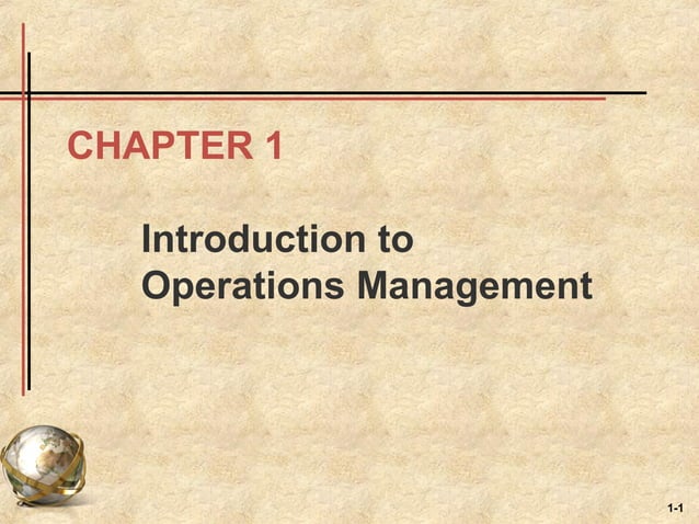 Introduction to Operations Management by Stevenson | PPT