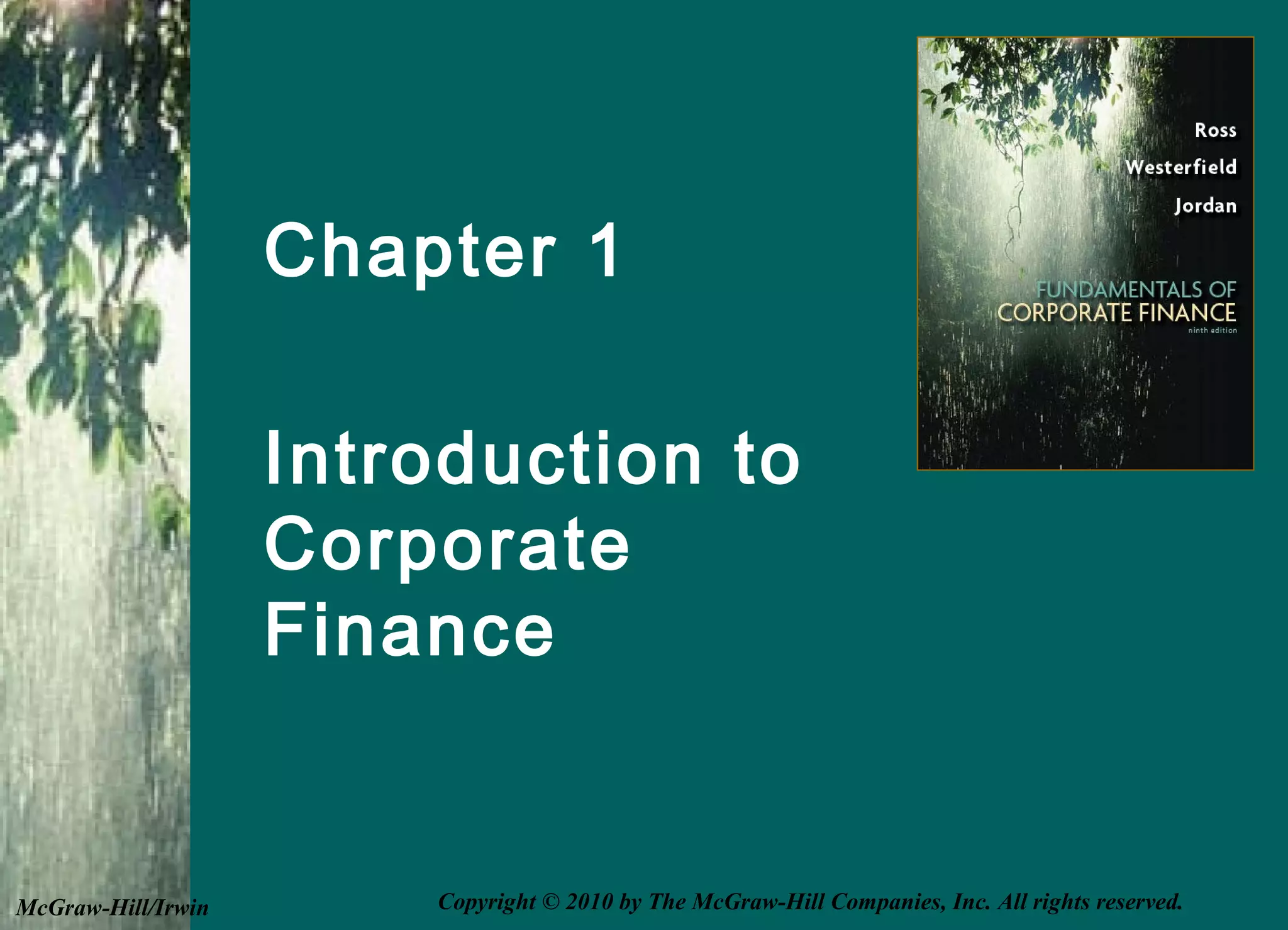Intro to Corporate Finance 9 e (Ross) - Chap 001 | PPT