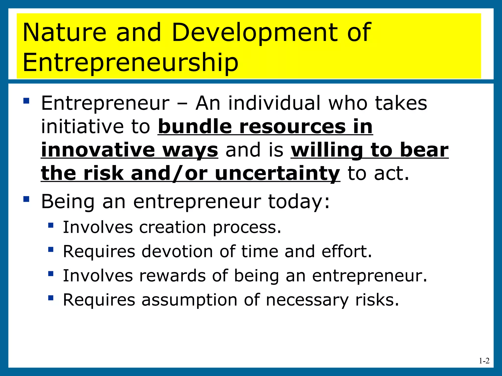 Introduction to Entrepreneurship | PPT