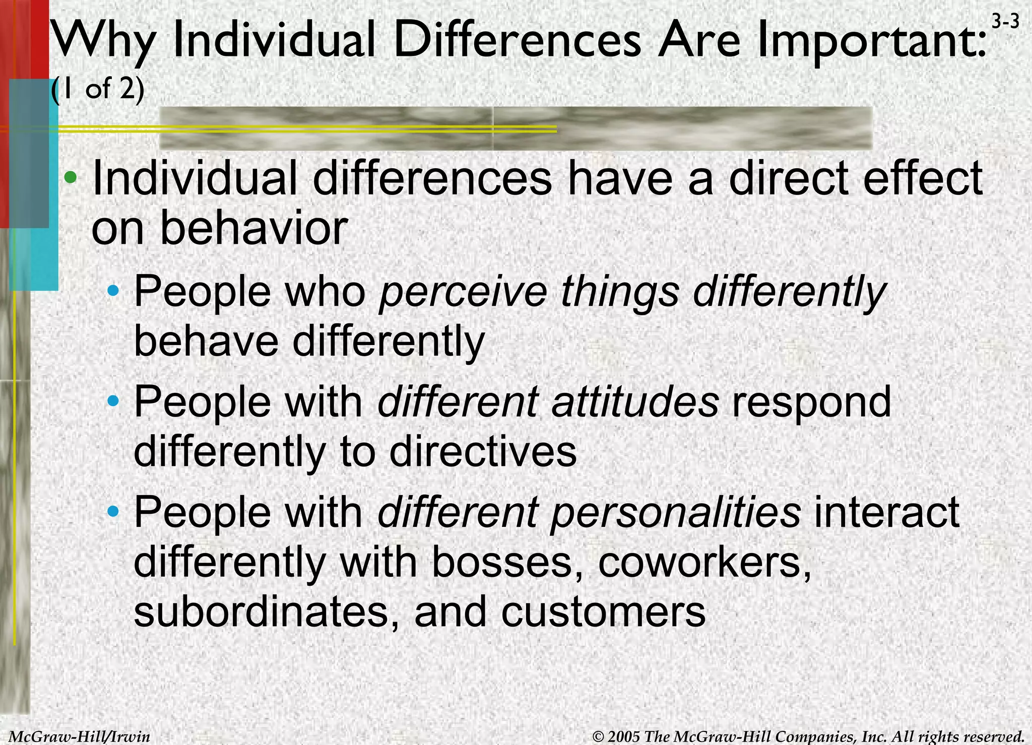 HBO Handout Chapter 3 (Individual Differences and Work Behavior) | PPT