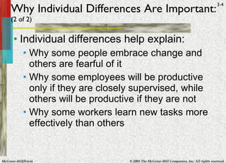 HBO Handout Chapter 3 (Individual Differences and Work Behavior) | PPT