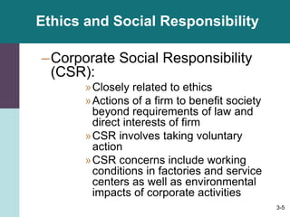 CH 3 ETHICS AND SOCIAL RESPONSIBILITY | PPT
