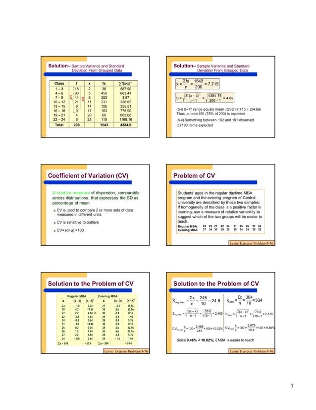 Describing Data Numerical Measures Pdf 