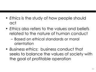 Chapter 4 - Business Ethics, Corporate Social Responsibility, Corporate ...