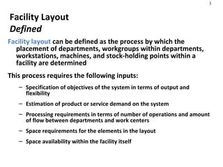 Facility Layout in production management | PPT