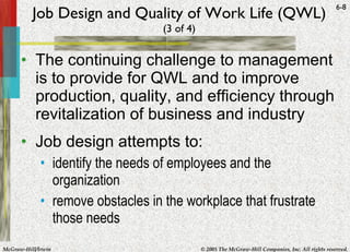HBO Handout Chapter 6 (Job design, Work, and Motivation) | PPT