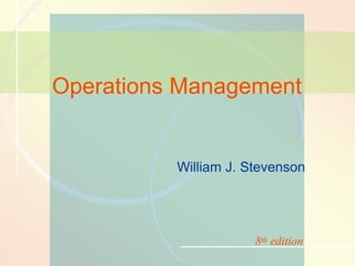 Project Operation Management | PPT