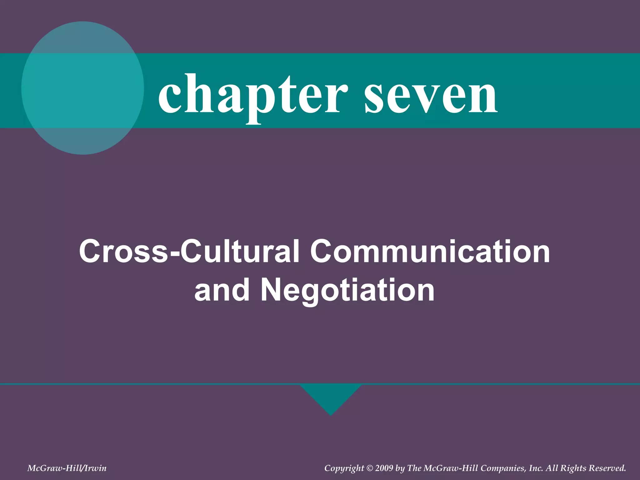 CH 7 CROSS-CULTURAL COMMUNICATION AND NEGOTIATION | PPT