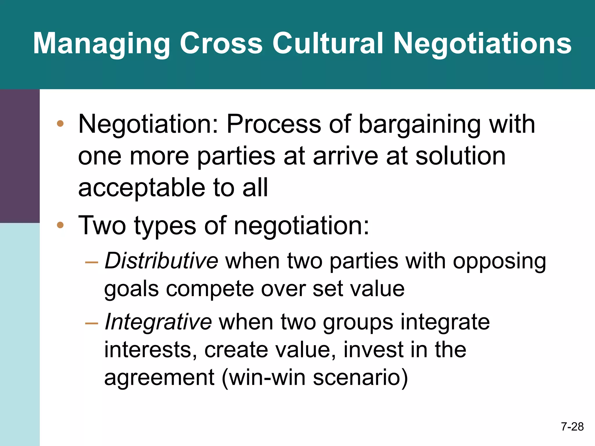 CH 7 CROSS-CULTURAL COMMUNICATION AND NEGOTIATION | PPT