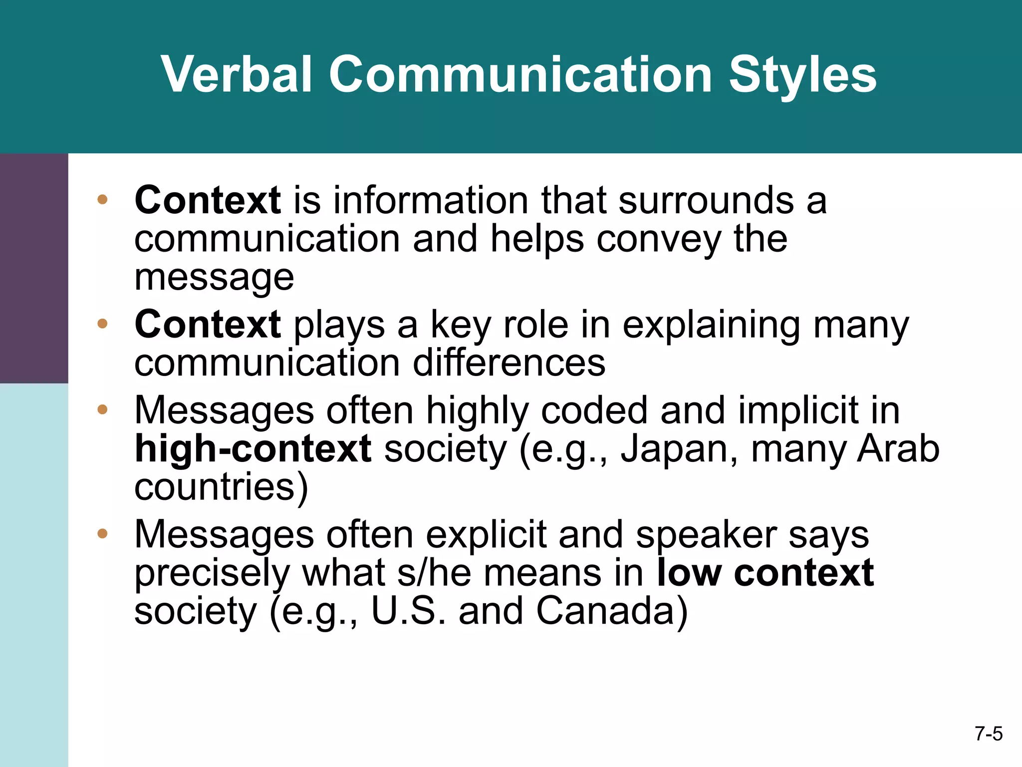 CH 7 CROSS-CULTURAL COMMUNICATION AND NEGOTIATION | PPT