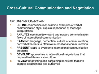CH 7 CROSS-CULTURAL COMMUNICATION AND NEGOTIATION | PPT