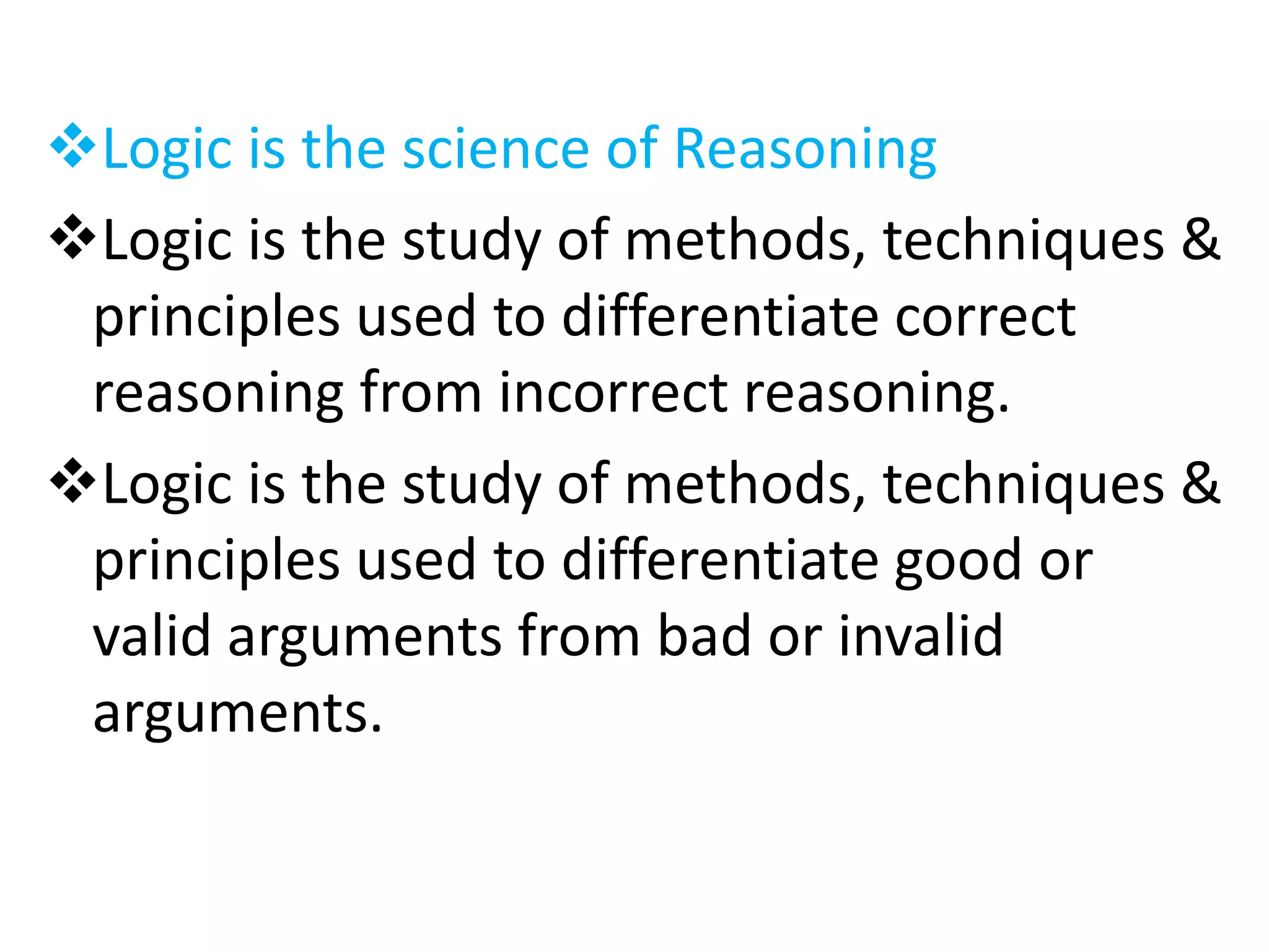 Introduction to Logic | PPTX
