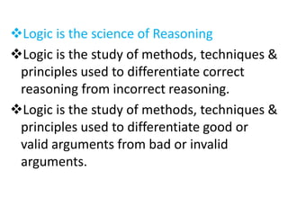 Introduction to Logic | PPTX