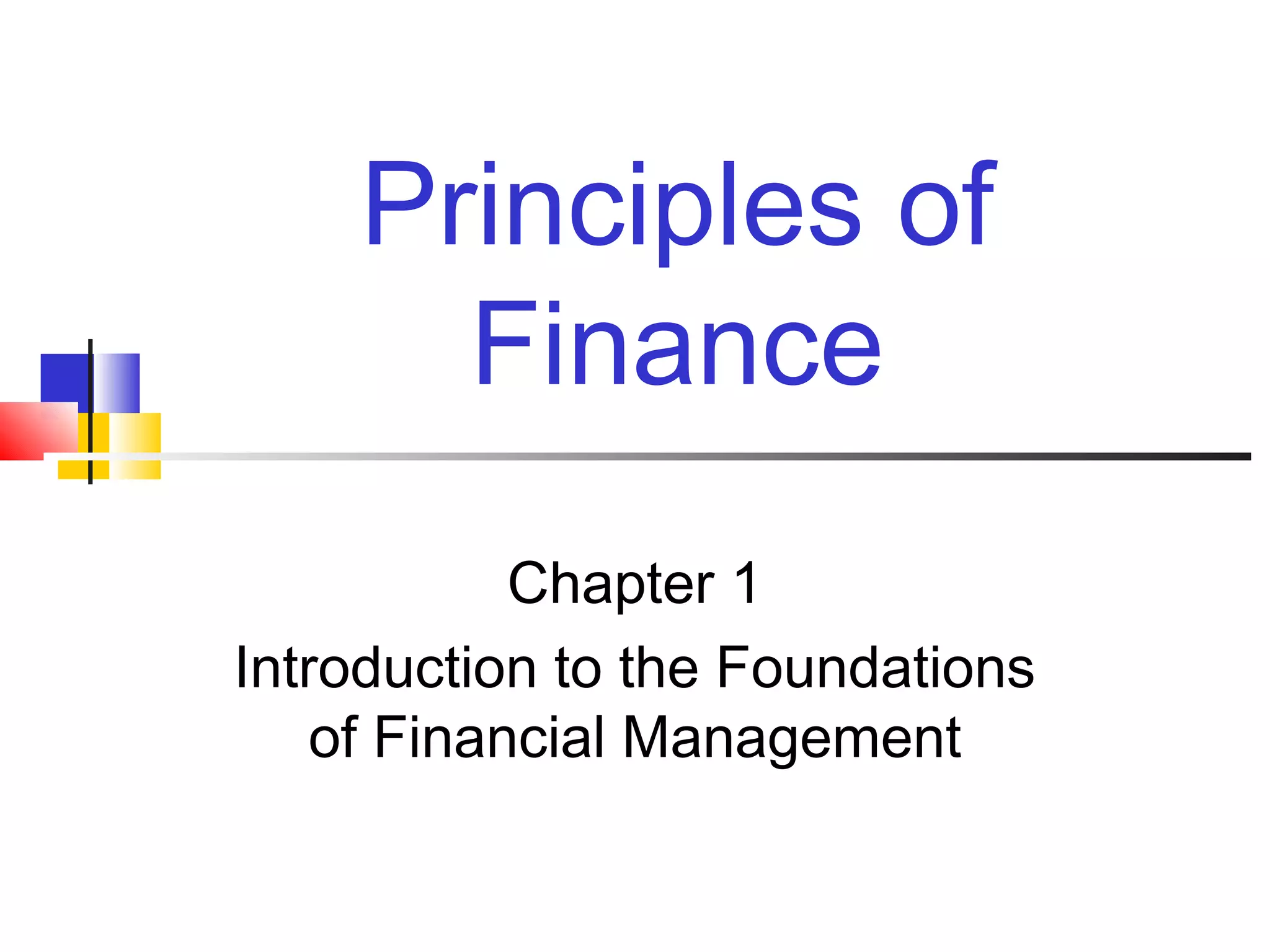Chap01 introduction to finance | PPT