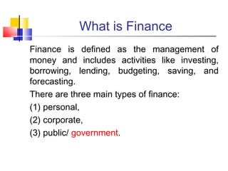 Chap01 introduction to finance | PPT