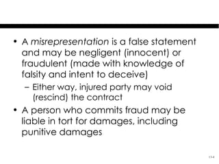 Chapter 13 – Reality of Consent | PPT | Business | Business and Finance