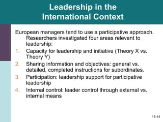 CH 13 LEADERSHIP ACROSS CULTURE | PPT