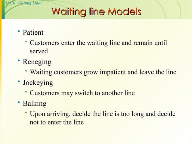 Chap018_Waiting Lines Queuing Theory Models | PPT