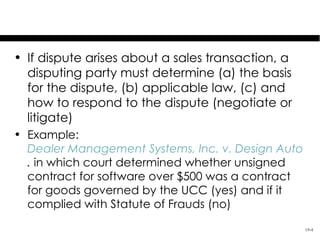 Chapter 19 – Formation of Terms of Sales Contracts | PPT