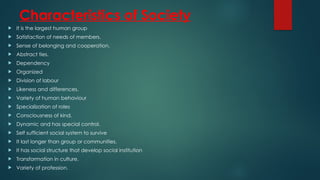 Basic concepts of sociology introduction to society | PPTX