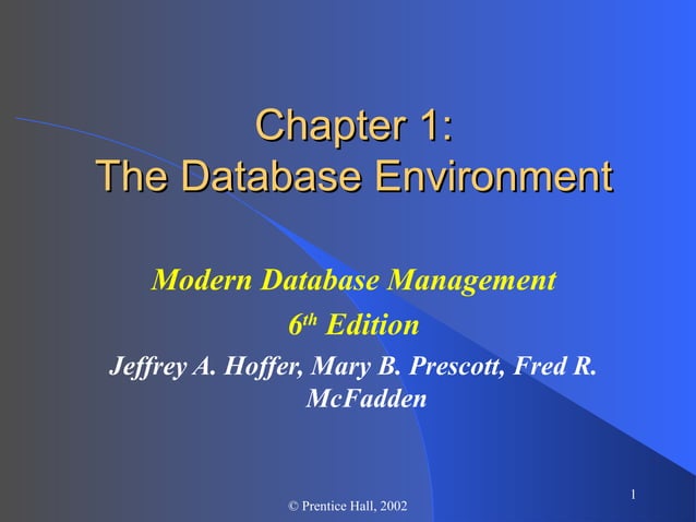 The Database Environment Chapter 1 | PPT | Databases | Computer Software and Applications