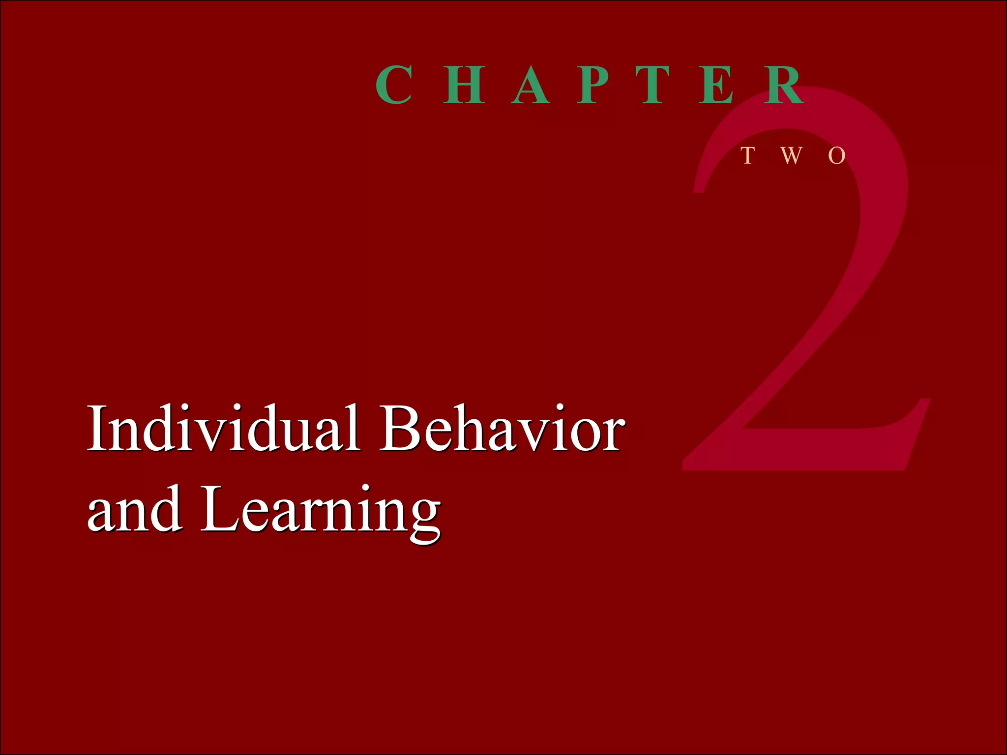 Introduction to the Field of Organizational Behavior Chapter 2 | PPT ...