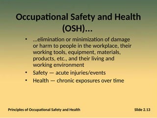 Principles of Health and Safety CHAPTER 2 | PPT