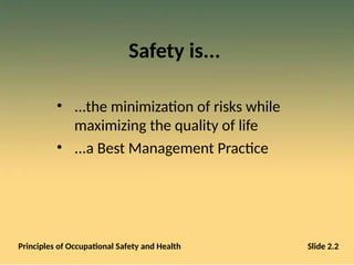 Principles of Health and Safety CHAPTER 2 | PPT
