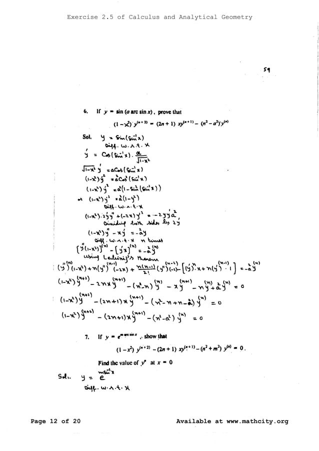 Chap02 solutions-ex-2-5-calculus | PDF