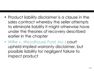 Chapter 20 – Product Liability | PPT | Law