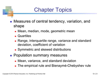 Chap02 describing data; numerical | PPTX