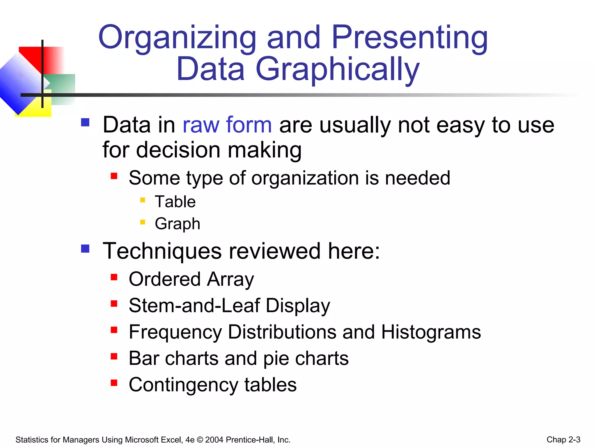 Chap02 presenting data in chart & tables | PPT