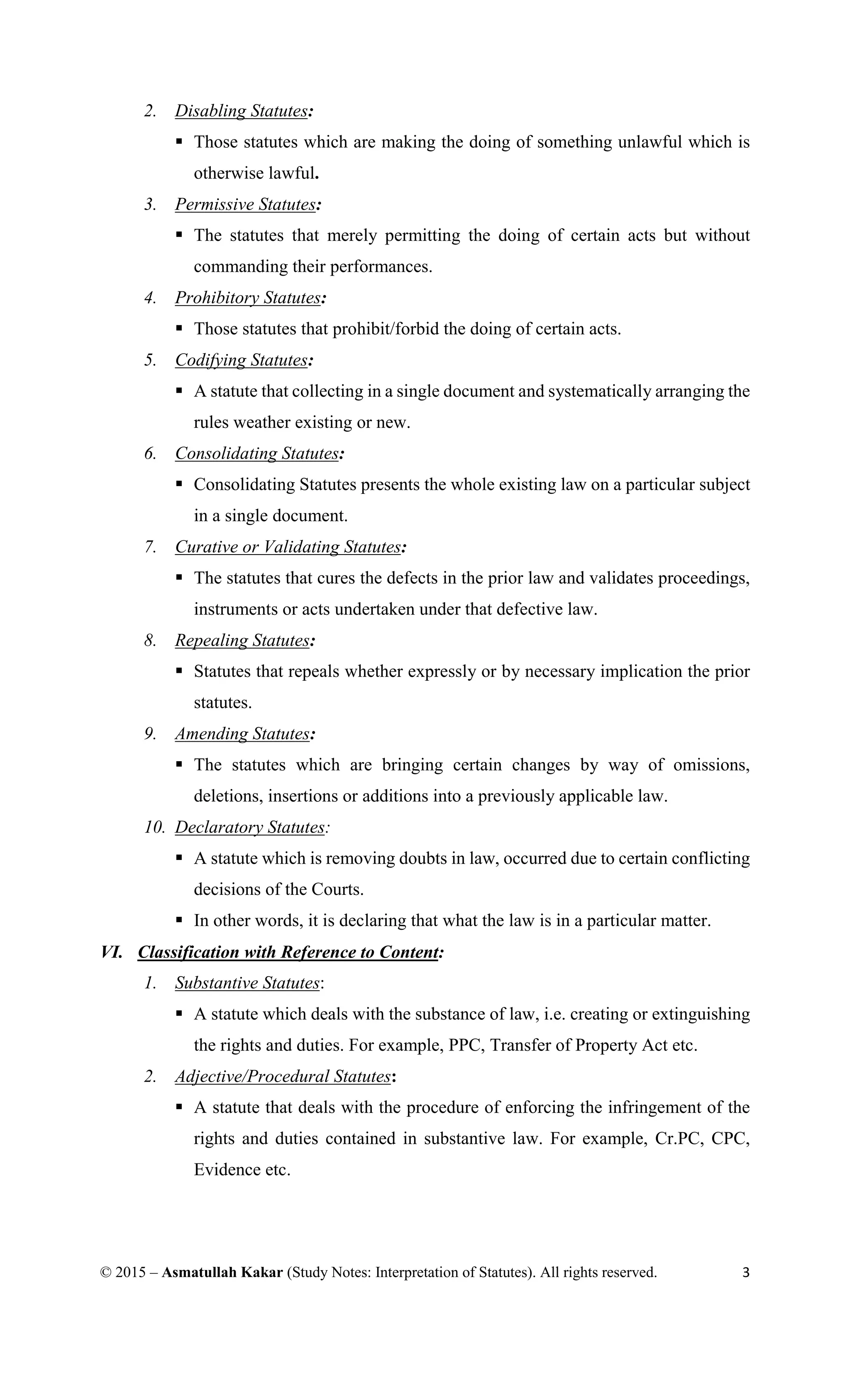 Chap 02 types of statutes | PDF