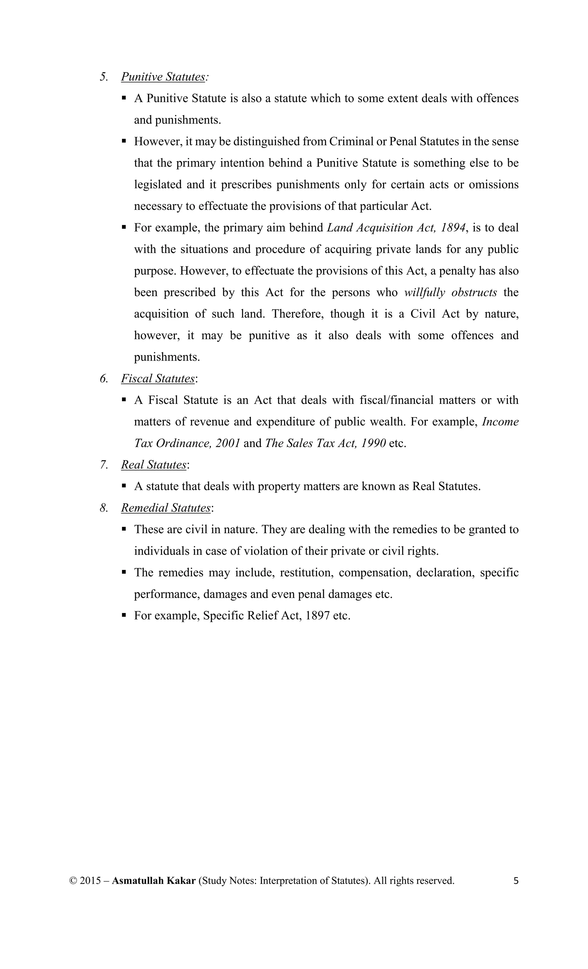 Chap 02 types of statutes | PDF