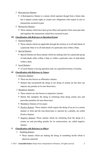 Chap 02 types of statutes | PDF