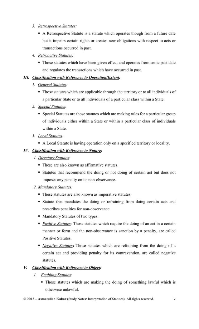Chap 02 types of statutes | PDF