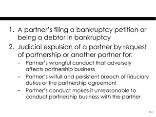 Chapter 39 – Partners’ Dissociation and Partnerships’ Dissolution and ...